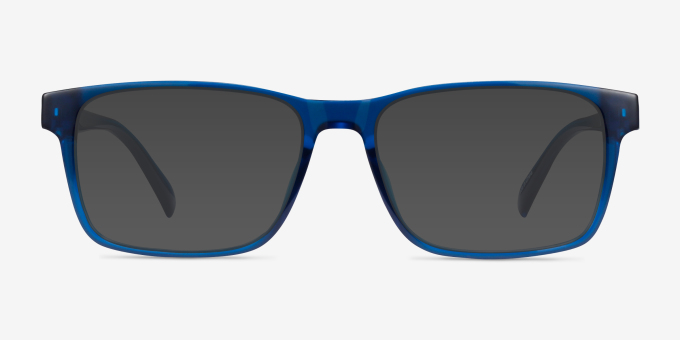 Beech Rectangle Crystal Dark Blue Glasses for Men | Eyebuydirect Canada