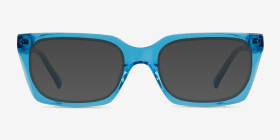 Petula Rectangle Crystal Fluo Blue Full Rim Eyeglasses | Eyebuydirect