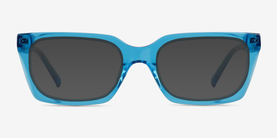 Petula Rectangle Crystal Fluo Blue Full Rim Eyeglasses | Eyebuydirect