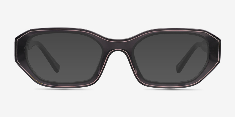 Nina Rectangle Crystal Dark Gray Full Rim Eyeglasses | Eyebuydirect