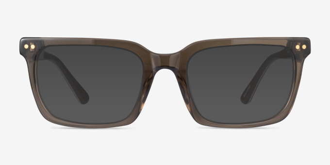 Digi Rectangle Brown Crystal Full Rim Eyeglasses | Eyebuydirect Canada