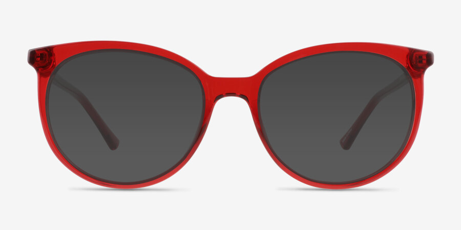 Everly Cat Eye Clear Red Glasses for Women | Eyebuydirect Canada