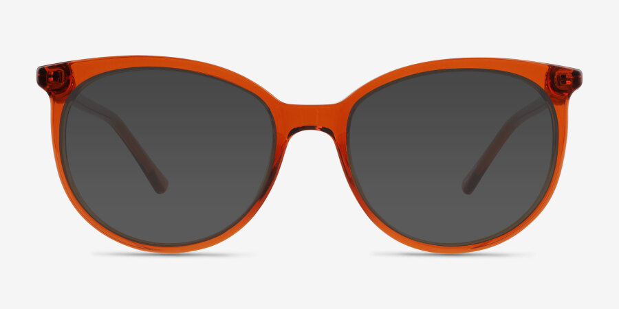 Everly Cat Eye Clear Orange Glasses for Women | Eyebuydirect