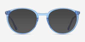Mindful Round Clear Blue Gold Full Rim Eyeglasses | Eyebuydirect