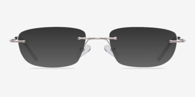 Melbourne Rectangle Silver Rimless Eyeglasses | Eyebuydirect