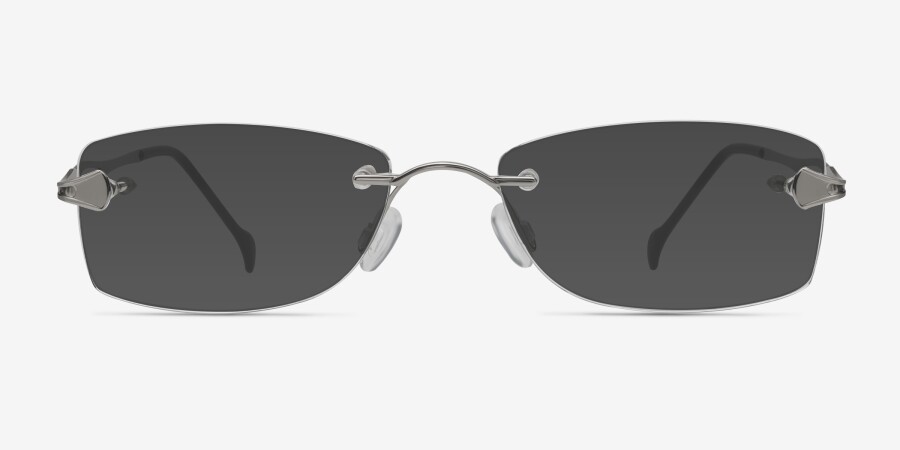 Rivet Rectangle Silver Glasses for Women | Eyebuydirect Canada