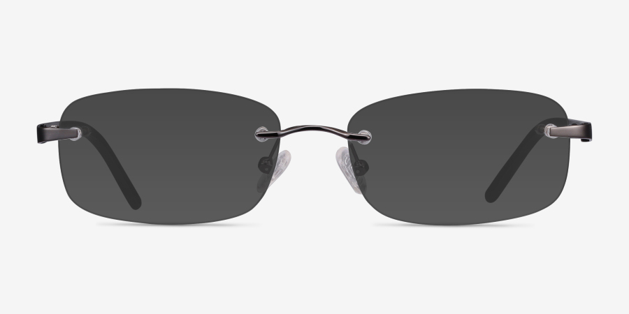 Limitless Rectangle Gunmetal Rimless Eyeglasses | Eyebuydirect
