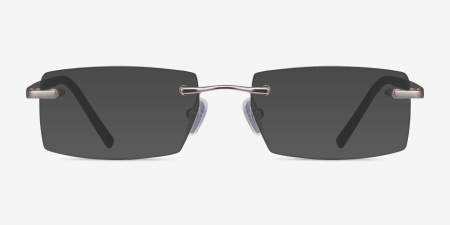 Collector Rectangle Silver Rimless Eyeglasses | Eyebuydirect