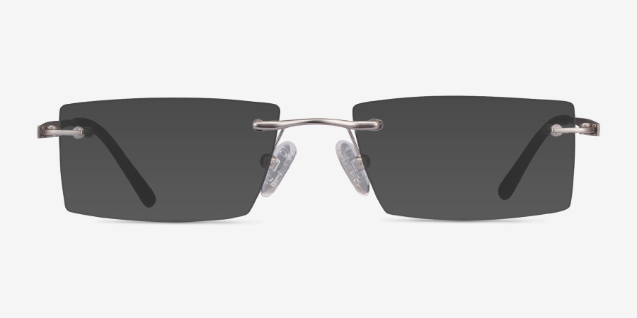 Primo Rectangle Silver Rimless Eyeglasses | Eyebuydirect Canada