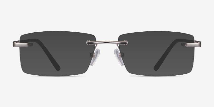 Noble Rectangle Silver Rimless Eyeglasses | Eyebuydirect