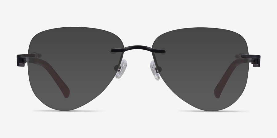 Ride Aviator Black Burgundy Rimless Eyeglasses | Eyebuydirect