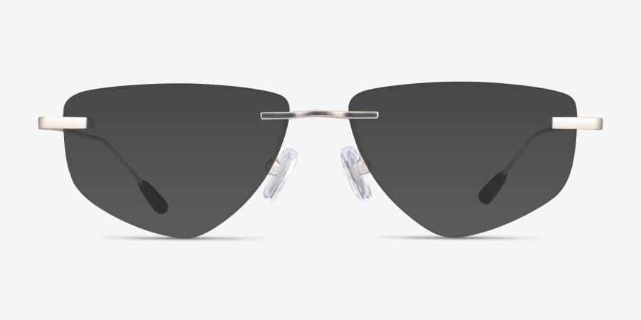 Phil Geometric Matte Silver Rimless Eyeglasses | Eyebuydirect