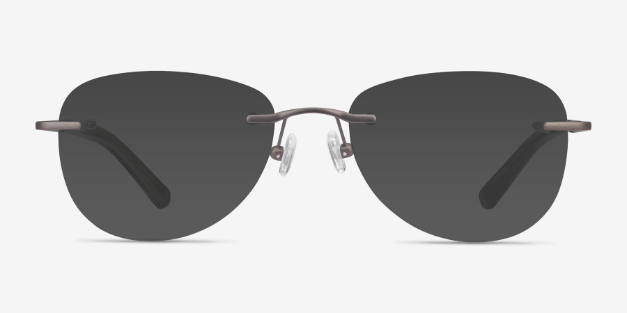 Smooth Oval Dark Gunmetal Rimless Eyeglasses | Eyebuydirect
