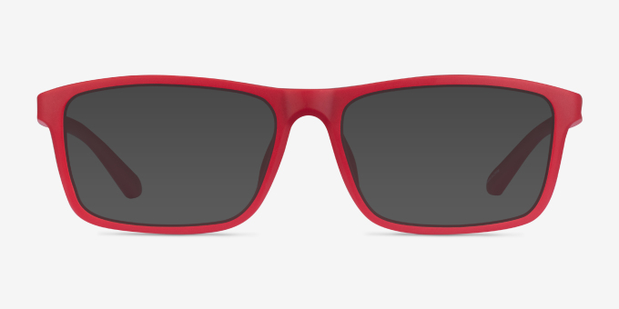 Team Rectangle Matte Red Full Rim Eyeglasses | Eyebuydirect